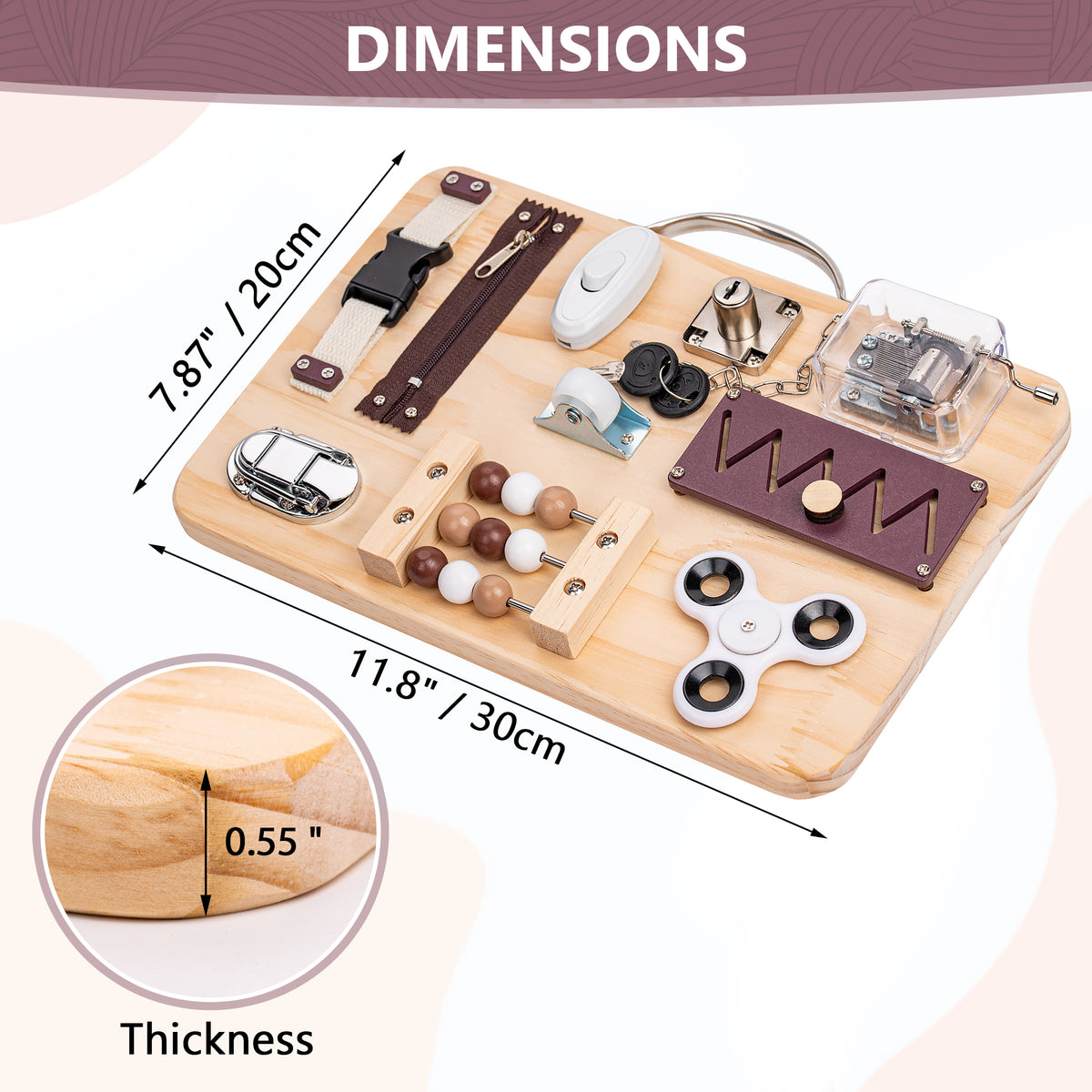 Assistex Montessori Fidget Wooden Busy Board – Mindconnect Australia
