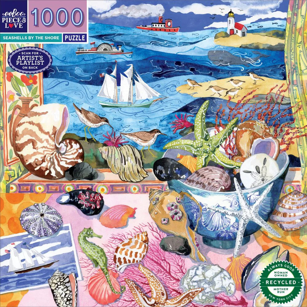eeBoo 1000 Pc Puzzle – Seashell Shore – Mindconnect Australia
